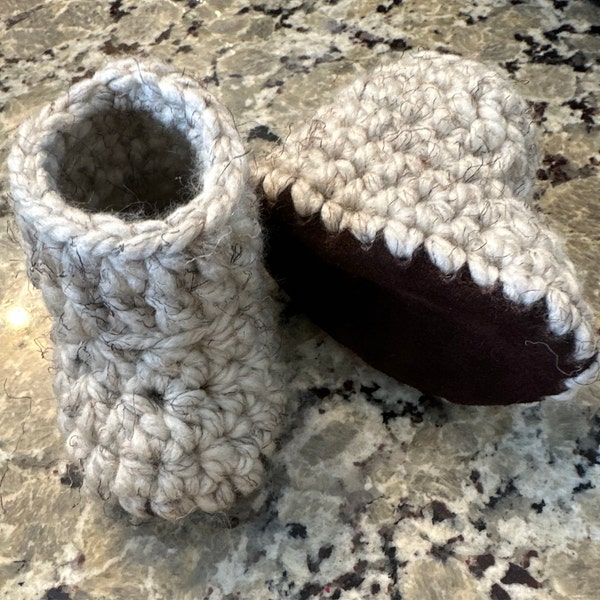 Suede Leather Soles With Crochet Bootie Pattern // Precut Soles for ...