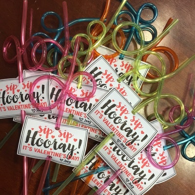 Sip Sip Hooray Birthday Straw Tags Customizable Printable - Etsy