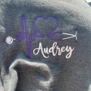 Personalized Nurse Heartbeat Stethoscope Gift, Pullover 1/4 Zip Jacket ...