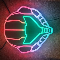 Metroid Samus Sign , Neon Like , LED , Light , Wall Decor, Night Light ...