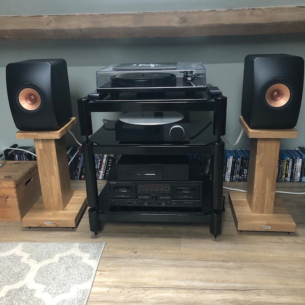 Deluxe Handmade Solid Oak Speaker Stands Bespoke Etsy Uk