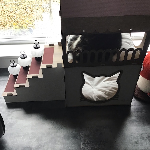 Wooden Rabbit House, Two Storey Rabbit Castle, Hay Feeder Bunny ...