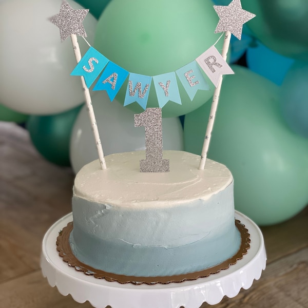 Personalized Boys Cake Topper Boys Cake Bunting Custom Cake Topper ...