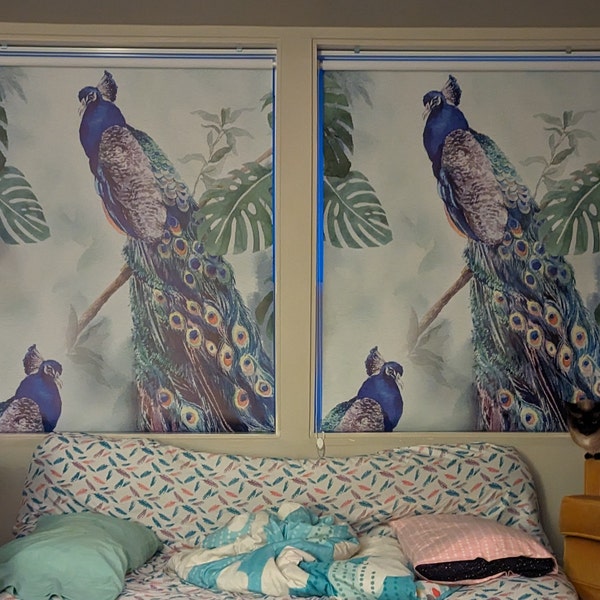 Window or Door Roller Blinds, Boho Style Jute Patterned Window Roller ...