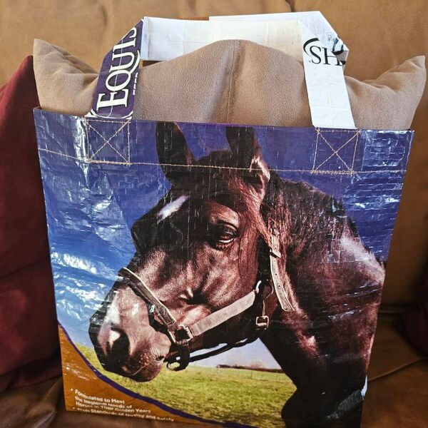 Recycled Feed Bag Tote, Reusable Tote Bag, Grocery Tote, Recycled ...