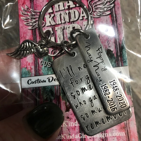 Memorial Key Ring, Remembrance Gift, Sympathy Necklace, Loss of Dad ...