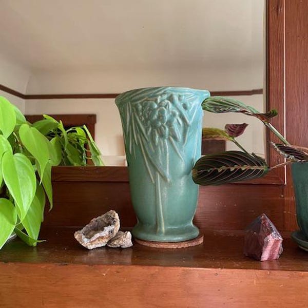 Rookwood Pottery Floral Console or Cabinet Bowl 2149 in Pink and Green ...