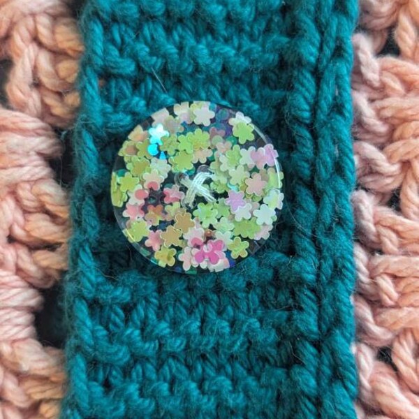 Buttons - Handmade Girly Purple Green Pink White Flower Sequin Resin ...