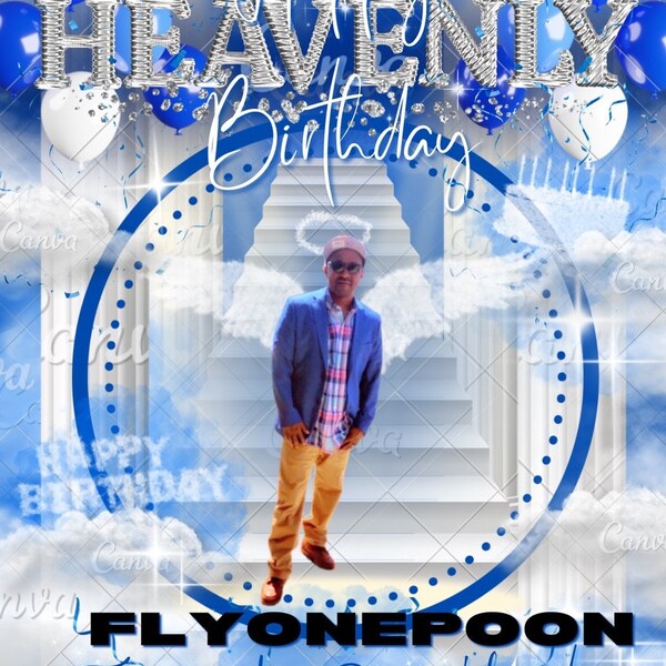 Blue Silver Heavenly Birthday Heaven Stairs Forever in Our Hearts Angel ...