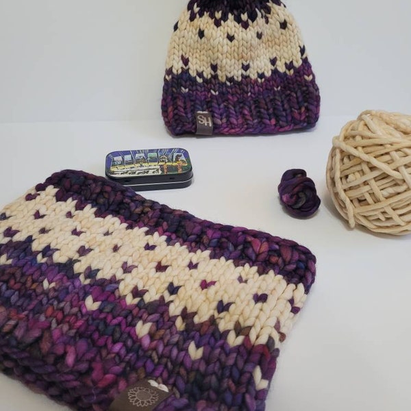 KNITTING PATTERN Easy Beginner Colorwork Beanie Super Bulky Fairisle ...