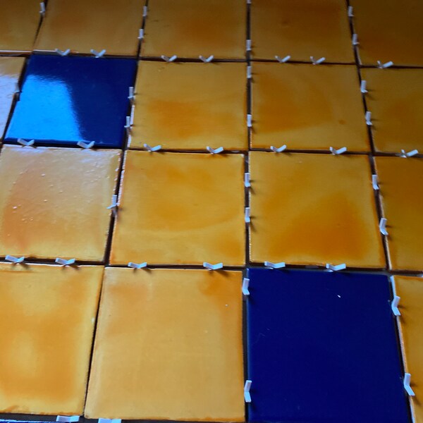 S#007)) Mexican Ceramic 4x4 Inch Hand Made Tile Washed Yellow - Etsy