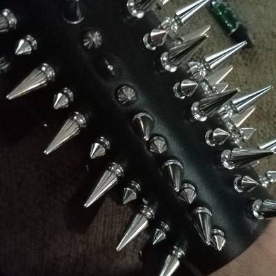 BULLDOZER Brutal Giant Spikes Genuine Leather Gauntlet Thrash Metal - Etsy