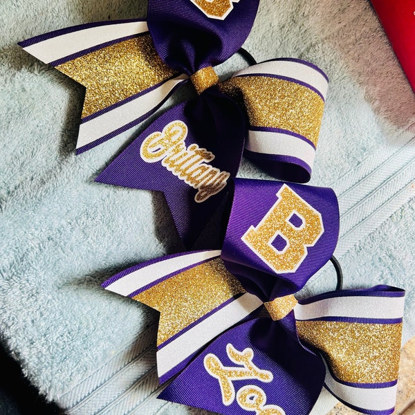 Custom Stripes and Tails Cheer Cheerleading Bow - Etsy