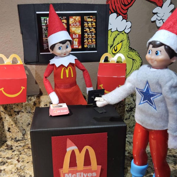 Mcelves Fast Food Display, Elf Props, Costume for Elf Dolls, Elf ...