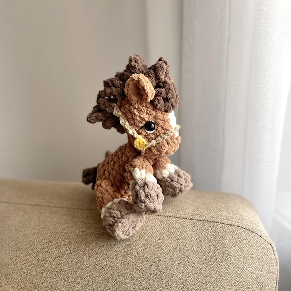 ITTY Paylin the Pony Snuggler + Stuffie 2-in-1 Crochet Pattern | No Sew ...