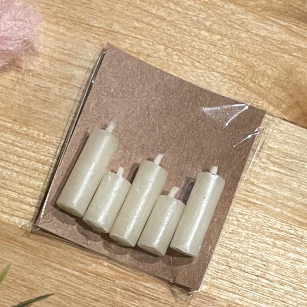 Dollhouse Miniature Candle Set (5pc) - 1/12, Decoration, Decor, Fairy ...