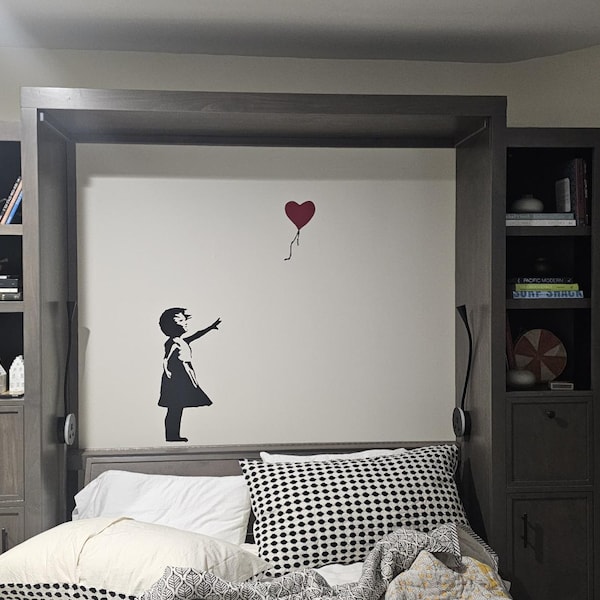 Banksy Blue Bird Girl Quote Decal, Graffiti Saying Wall Decal Girl With ...