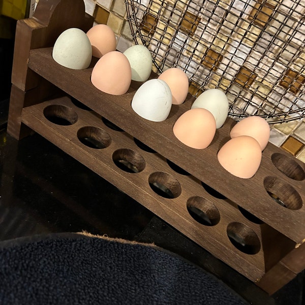 Rustic Egg Holder. Farmhouse Wood Egg Holder. Personalized Egg Stand. Wooden Egg Holder. Easter ...