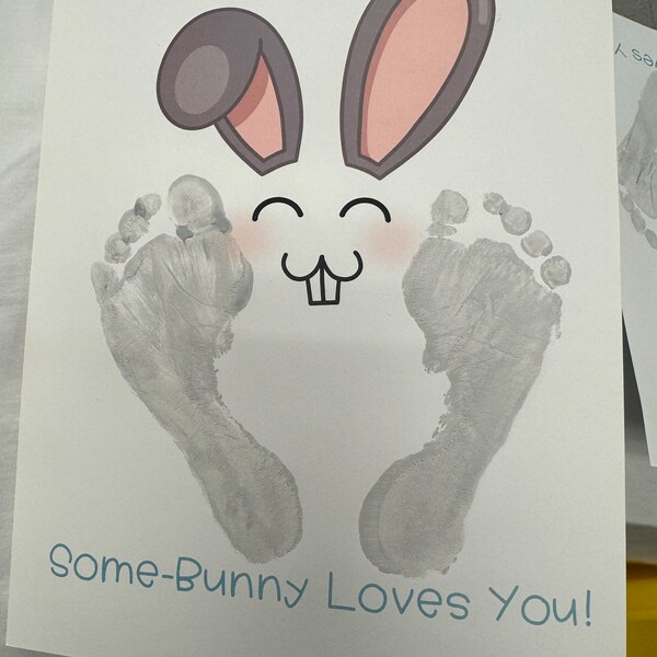 Easter Printable | "some-bunny Loves You" | Kids' Footprint Keepsake ...