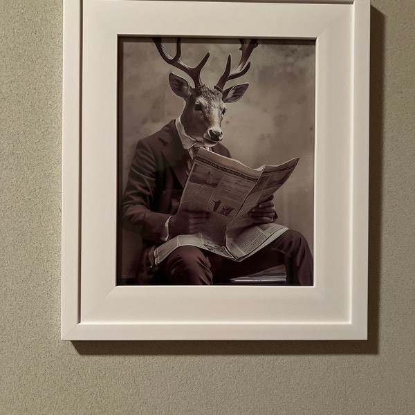 Rabbit DJ Portrait, Musical Bunny Art, Printable Vintage Music Decor ...