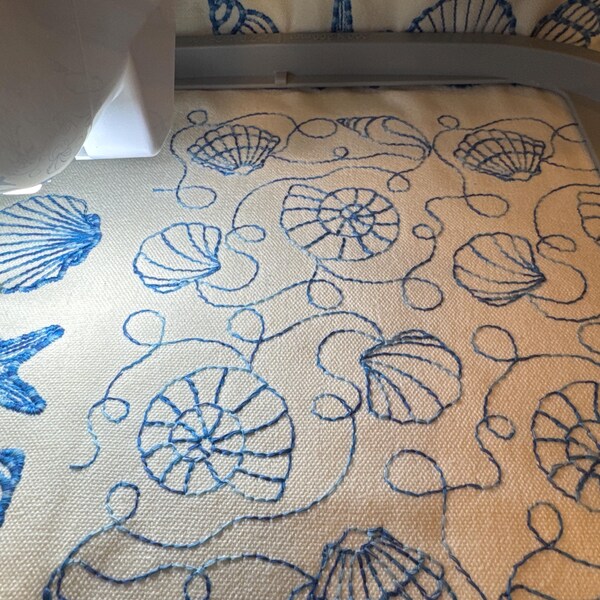 Seashells Quilting Embroidery Design. Edge to Edge Sea Shell Machine ...