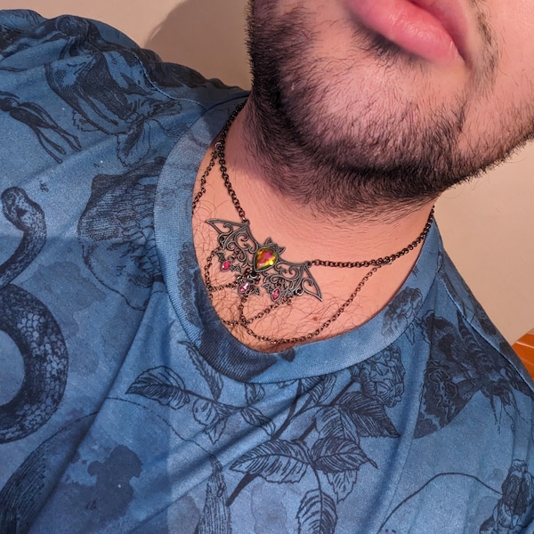 VAMPIRE BAT Choker/necklace, Gothic Gunmetal Bat Necklace, Handmade ...