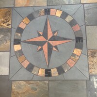 Handcrafted Porcelain Tile Classic Compass Rose Mosaic Medallion Made ...