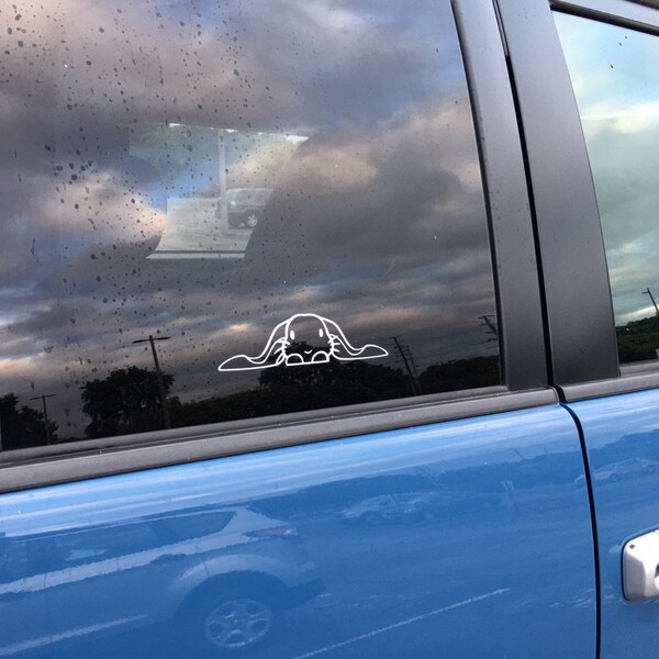 Peeking Cute Vinyl English Lop Sticker Rabbit Car Decal / Laptop Decal ...