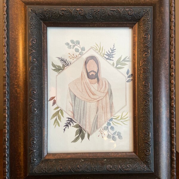 Jesus Christ Faceless Portrait Watercolor Print - Etsy