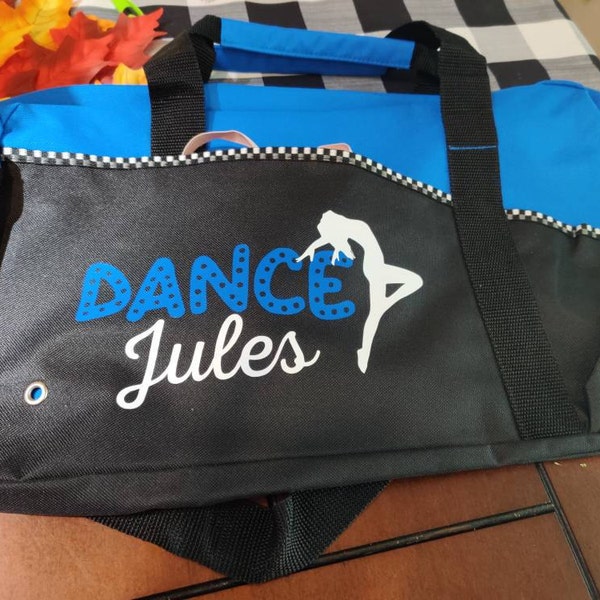 Personalized Dance Bag, Gray Duffle Bag, Sports Duffle, Dance Practice ...