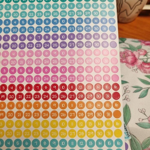 A Year of Date Dots Stickers, Planner Stickers, Removable - Etsy
