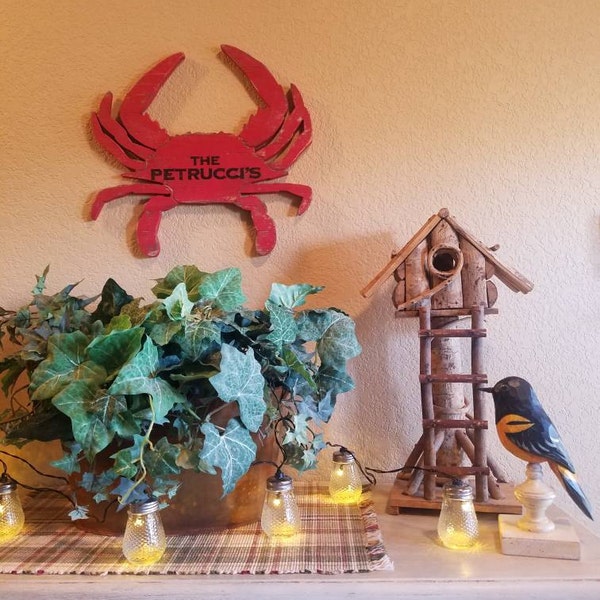 Crab Wall Decor Wooden Crab Decor Coastal Decor Wood Crab Wall Art ...