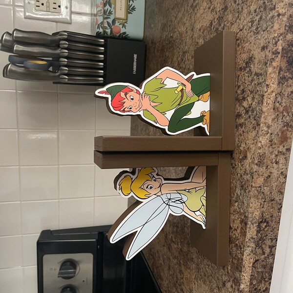 Peter Pan and Tinkerbell Custom Wooden Bookends - Book Lover Gift ...