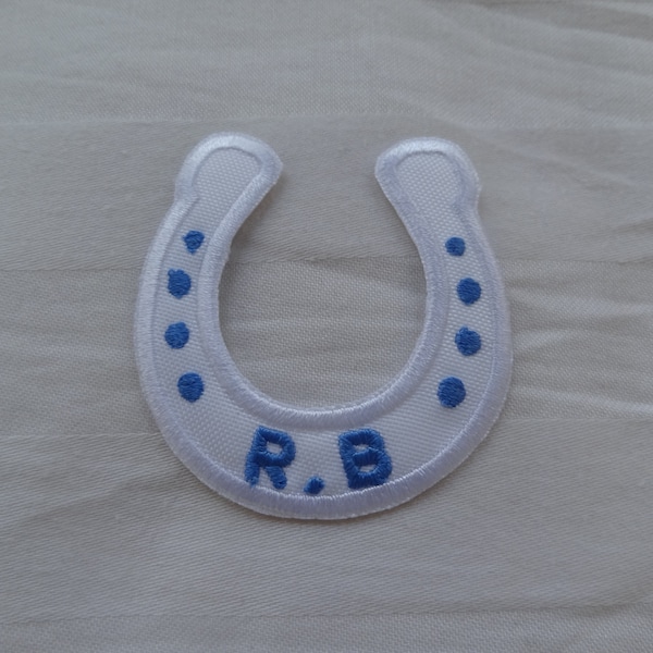 Horseshoe Personalizable Embroidered Patch. Custom Horseshoe Name Patch ...