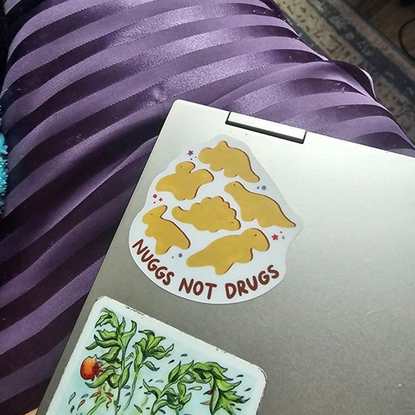 Nuggs Not Drugs Die-cut Vinyl Sticker Dinosaur Chicken Nuggets Dino ...