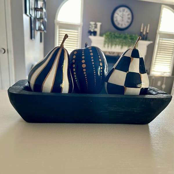 Black and White Checkered Pumpkin Table Centerpiece Whimsical Pumpkins ...