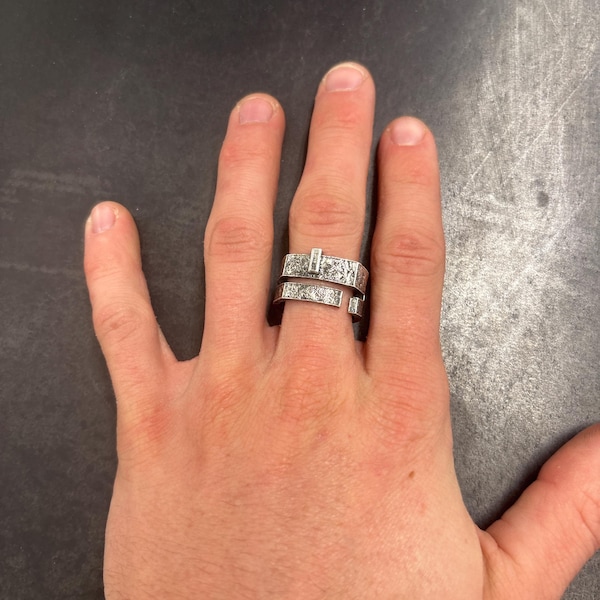 Rusted Square Signet Ring – Unique Sterling Silver Ring for Men ...