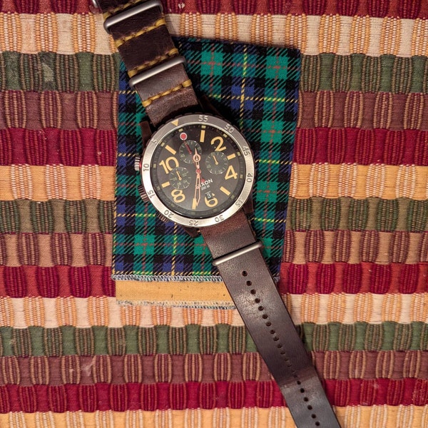 USA Handmade Horween Teacore Brown Horsehide Leather Watch Strap Full ...