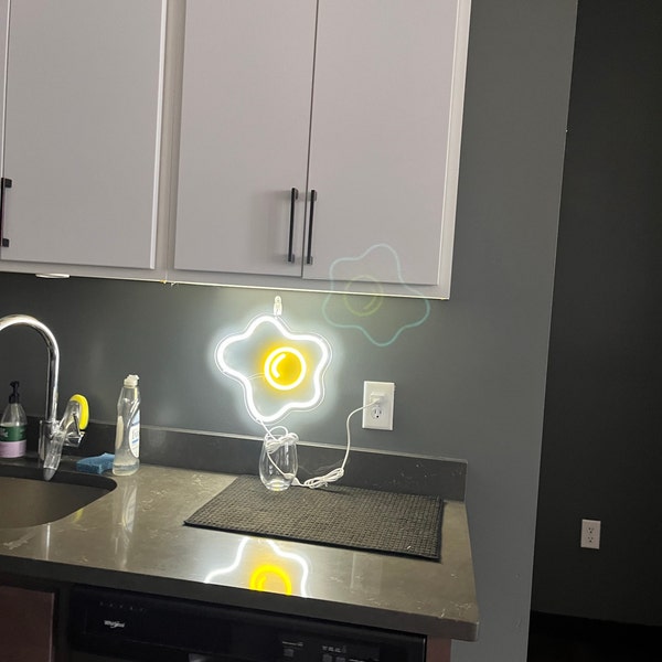 Fried Egg Neon Sign Custom, Cute LED Neon Light Room Decor Aesthetic ...
