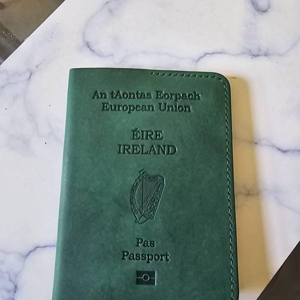 Leather Holder for Ireland Passport, Irish Passport, Ireland, Gift for ...