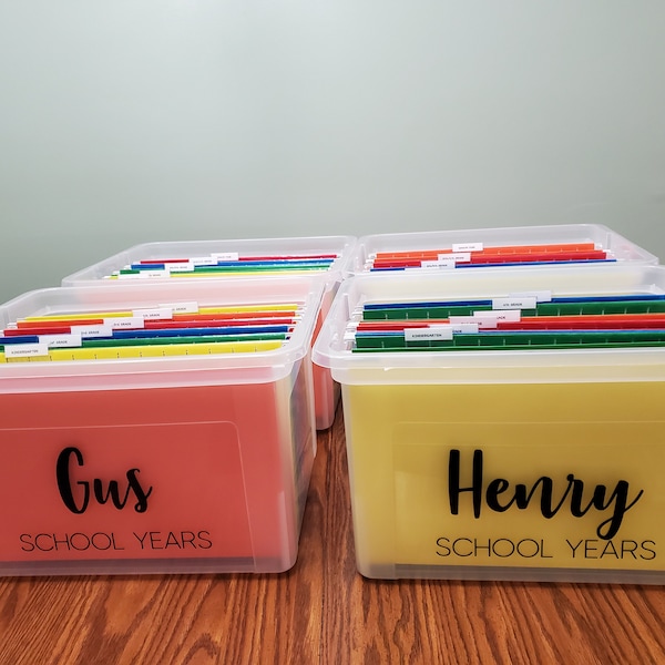Personalized School Organization File Tote Labels - New & Updated Fonts ...