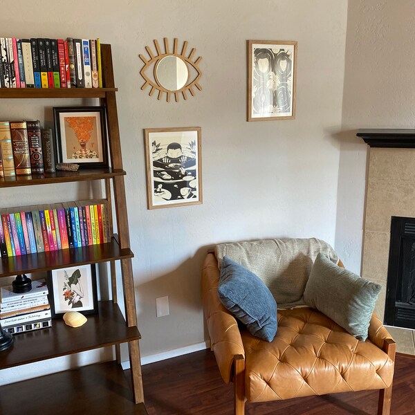 Evil Eye Wall Mirror, Wooden Evil Eye Decor, All Seeing Eye Boho Mirror ...