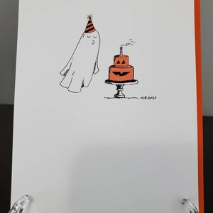 Ghost / Halloween / October Birthday Card - Etsy