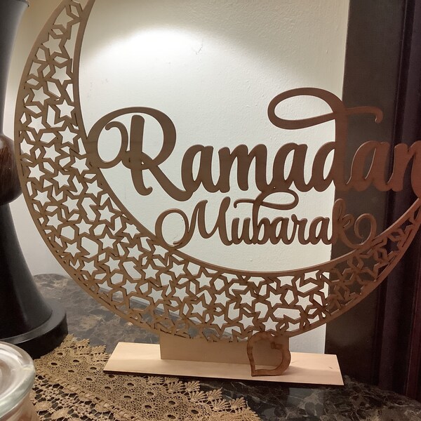 Freestanding Ramadan Mubarak Moon Sign Ramadan Kareem Sign Blessed ...