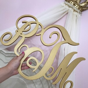 Wood Monogram Wall Decor, GOLD Painted Monogram, Home Nursery Decor ...