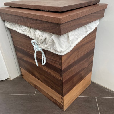 Walnut Trash Can/natural Trash Can/hand Made Trash Can - Etsy