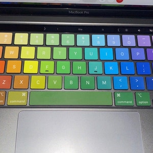 Rainbow MacBook Keyboard Laptop Stickers Keyboard Decal MacBook Air 13 ...