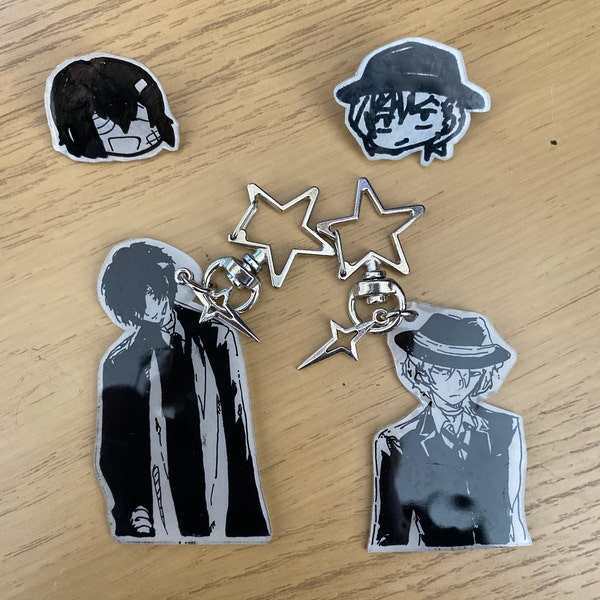 Bungo Stray Dogs Bsd Matching Pin Set, Dazai and Chuuya - Etsy