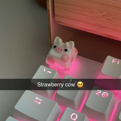Strawberry Cow Keycap Artisan Keycap Cute Keycap - Etsy
