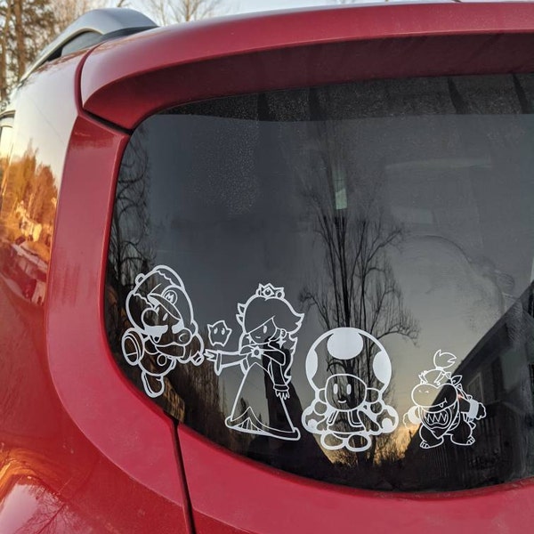 Super Mario Stick Figure Family Vinyl Decal / Sticker / Label - Etsy